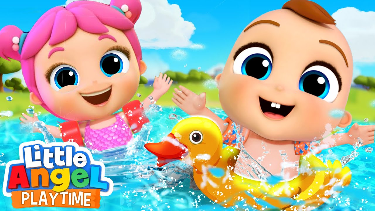 Splish Splash In The Pool! | Fun Sing Along Songs by Little Angel ...