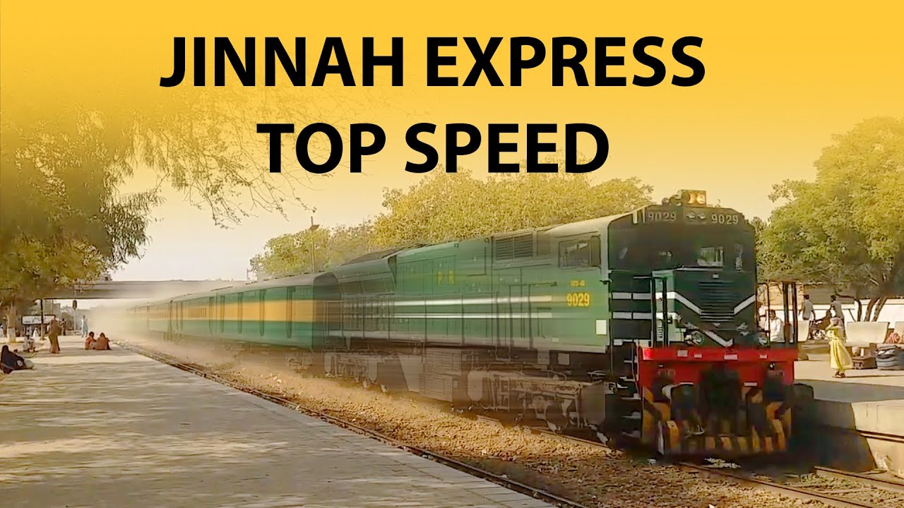 Jinnah Express Train Full Flow Speed Leaving Karachi Crossing Landhi ...