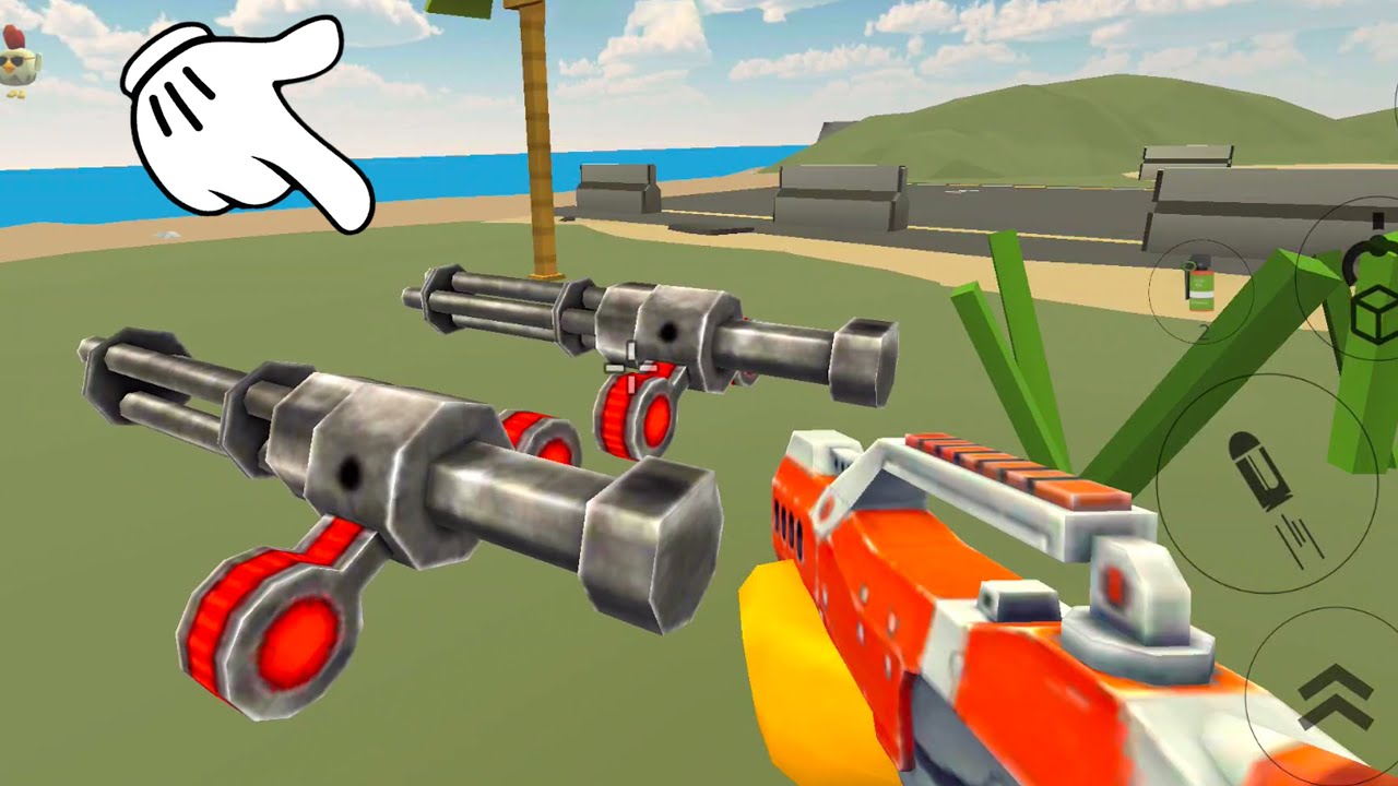 BattleRoyalePvP Dual Wield Red Minigun New Update 4.0.4 Chicken Gun ...