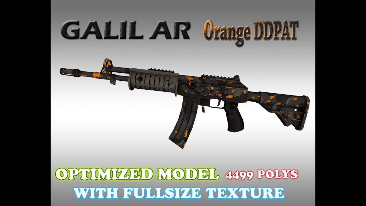 CS:GO Galil AR Orange DDPAT HD skin for CS 1.6 - YouTube