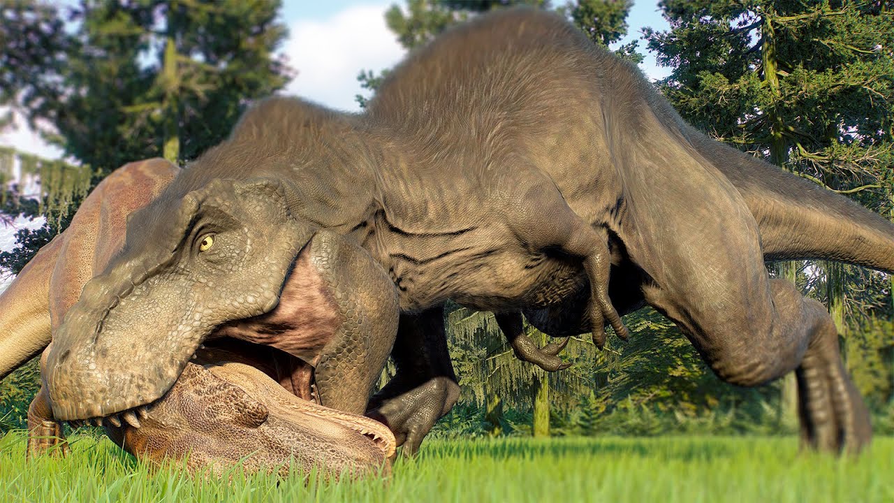 T-REX DEATH RUN vs MEDIUM & LARGE DINOSAURS -Jurassic World Evolution 2 ...