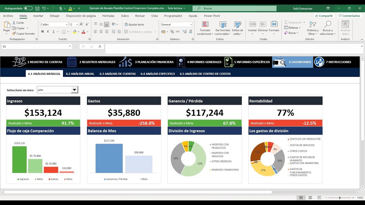 Control Financiero en Excel - YouTube