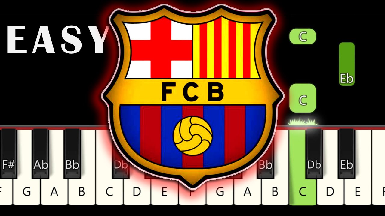 Cant del Barça PIANO TUTORIAL FC Barcelona Anthem EASY HIMNE DEL BARÇA ...