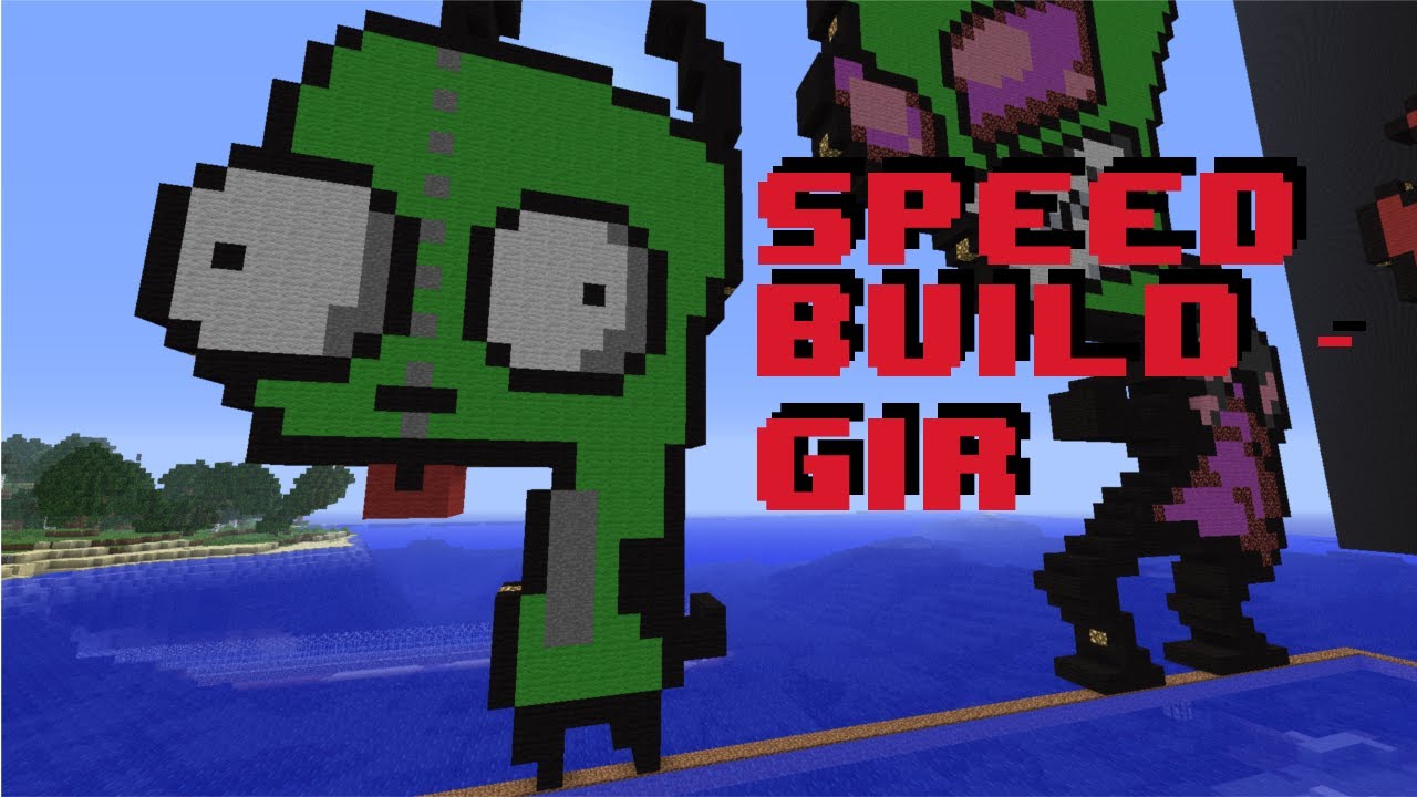 Minecraft Speedbuild - Gir from Invader Zim - YouTube