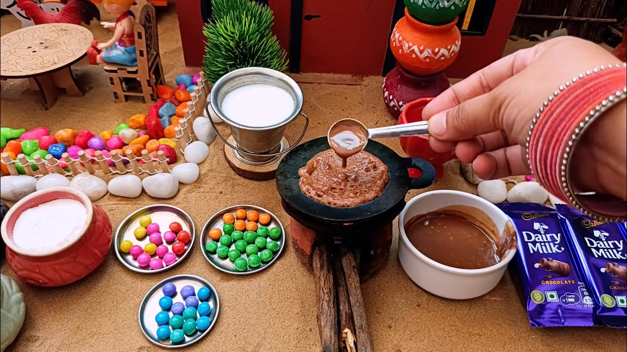 Miniature Chocolate Dosa Recipe | Miniature Cooking | Mini Dairy Milk ...