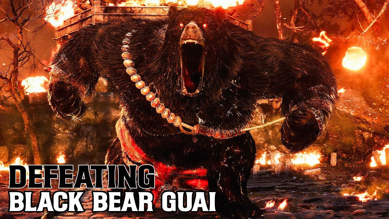 Black Myth: Wukong Boss Fight Black Bear Guai - YouTube