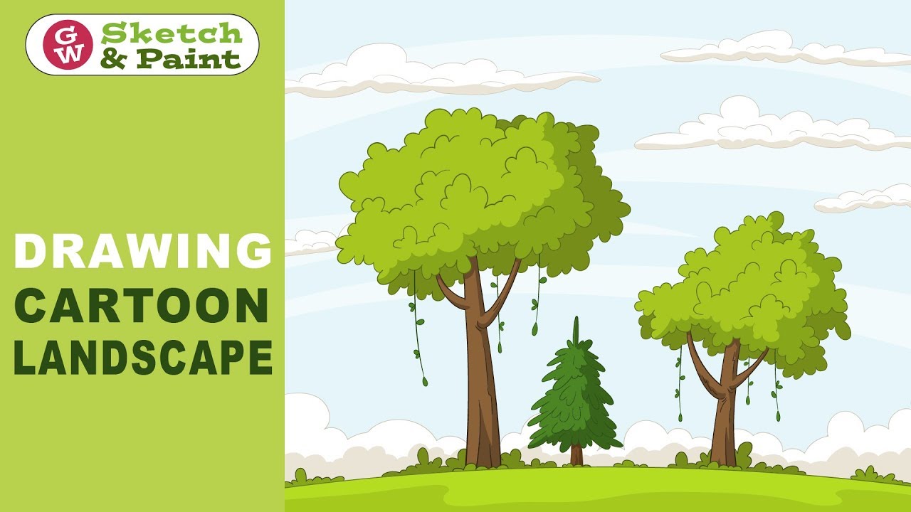 Creating cartoon nature background with Adobe Illustrator - YouTube