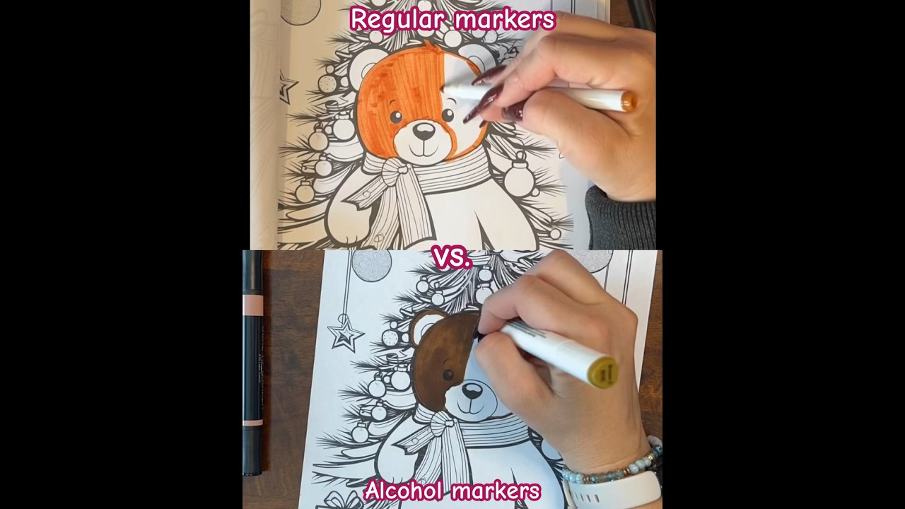 Regular markers (top) vs. alcohol markers - which is better? #coloring ...