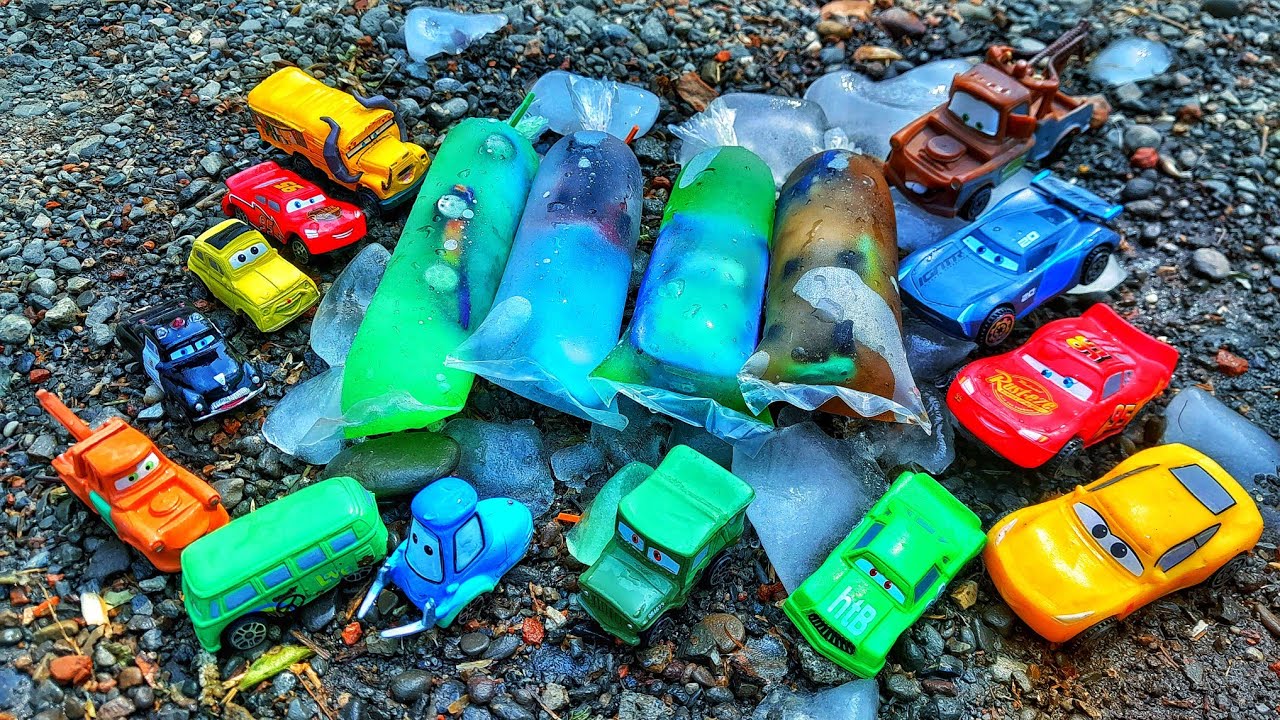 find disney pixar cars toy in ice cubes, tow mater, lightning mcqueen ...