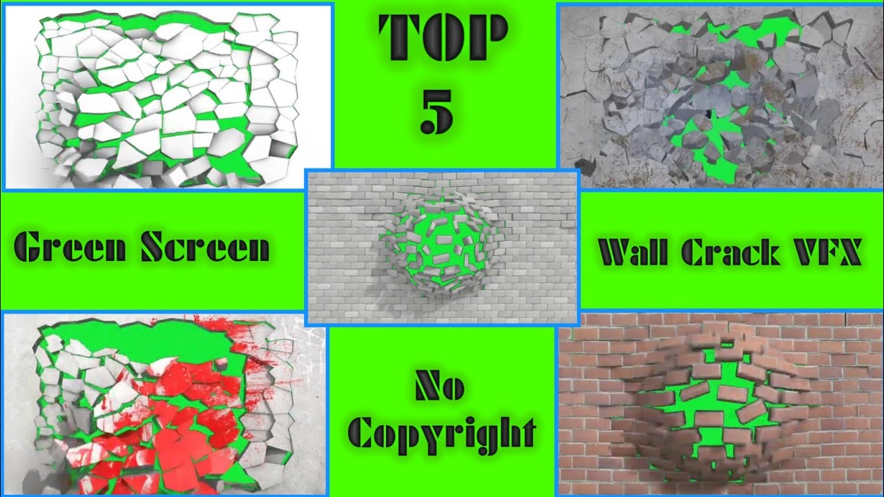 Wall Crack Green Screen Effect! 2024 Green Screen VFX No Copyrighted ...