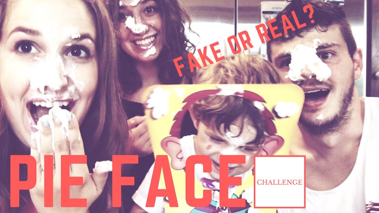 Funny Pie Face Game - Real Or Fake Challenge? - YouTube