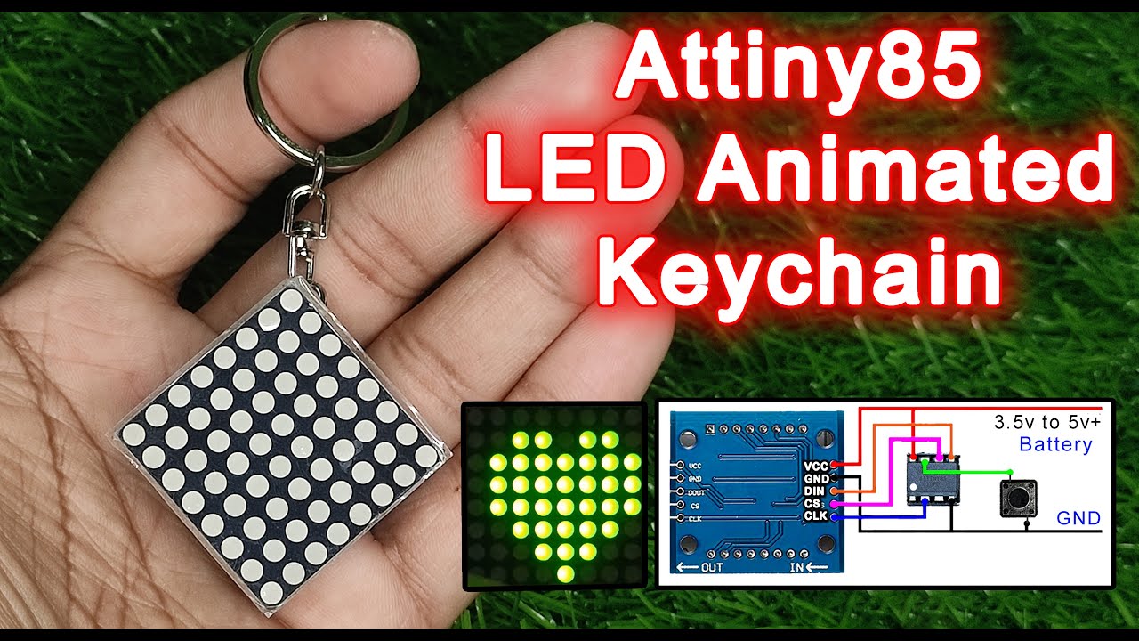 Attiny85 LED Animated Keychain || Heart keychains || Love Key Ring ...