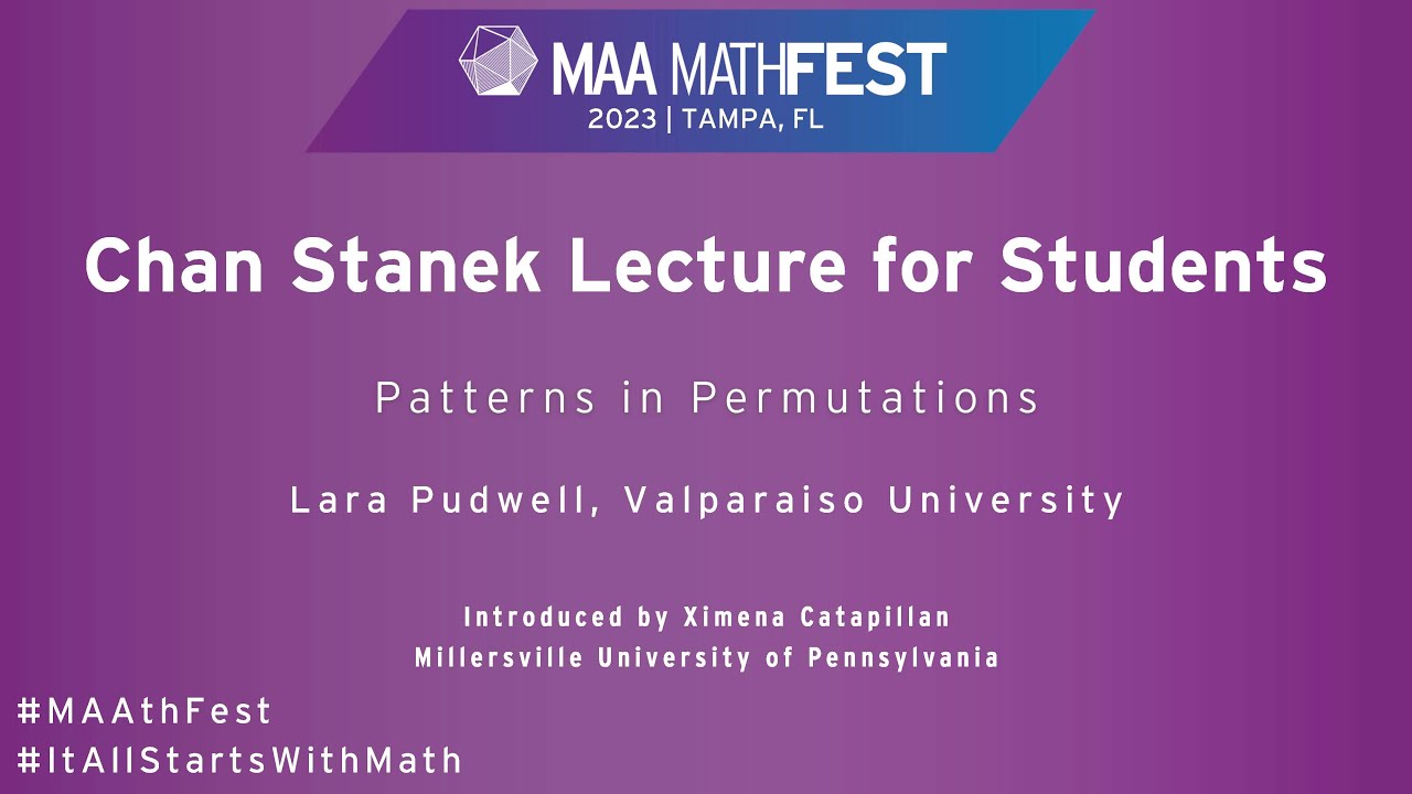 Patterns in Permutations (Lara Pudwell) - MAA MathFest 2023 - YouTube