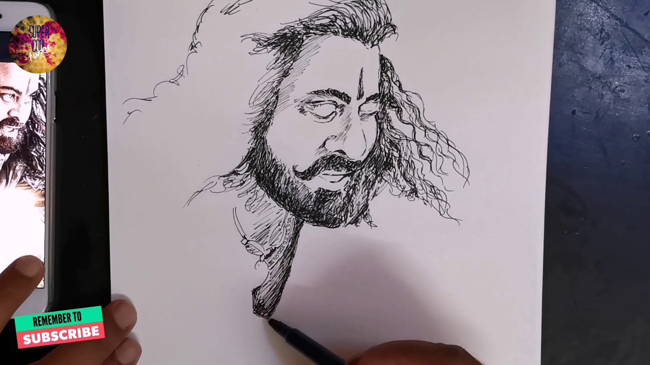 Sye Ra NarasimhaReddy | Chiru painting | Quick sketch of Chiranjeevi ...