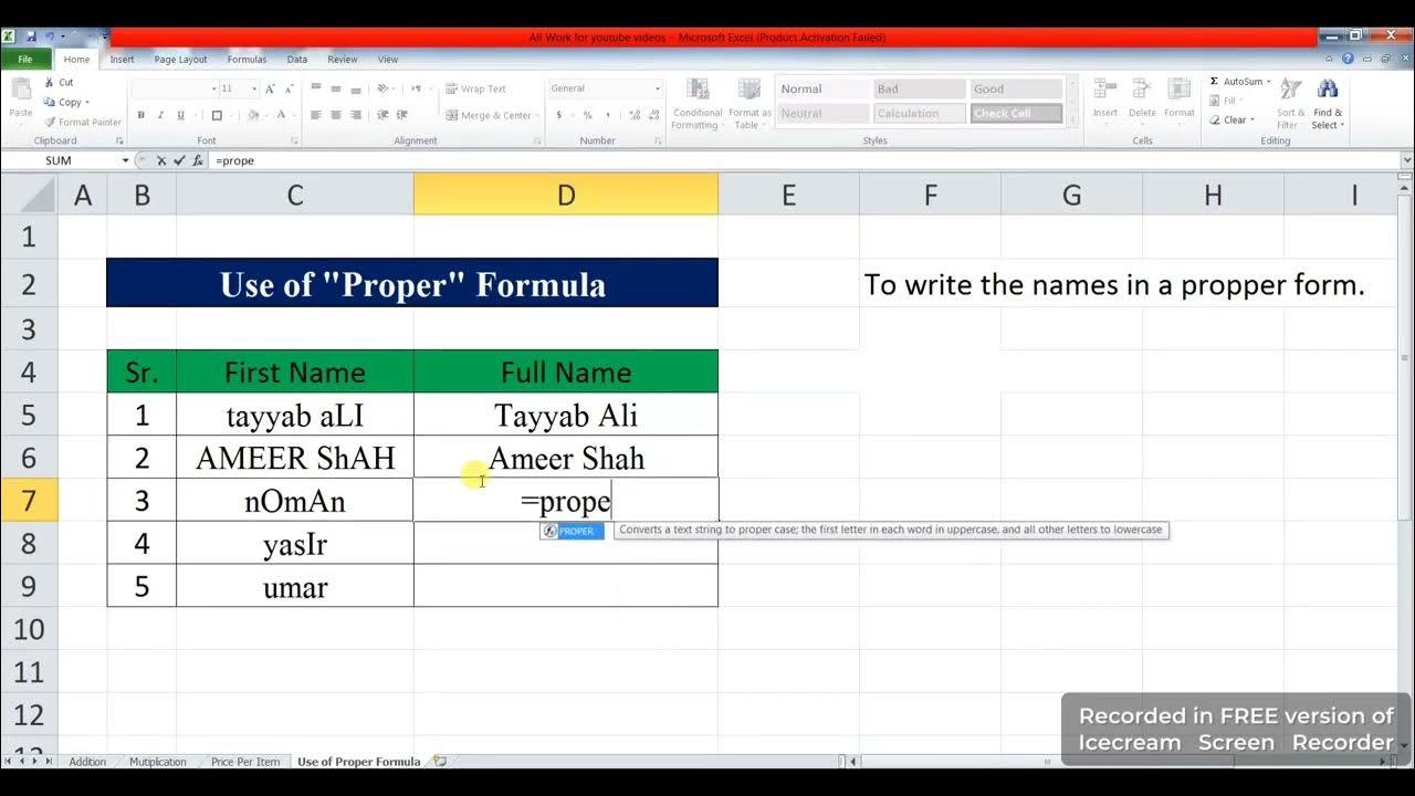 Use Of Proper Command In MS Excel MS Excel Office Work YouTube use-of-proper-command-in-ms-excel-ms-excel-office-work-youtube