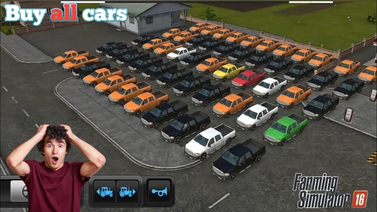 Farming simulator 16 // buy all cars (Fs16)एक साथ सारी गाड़ी चलाएं 😎😱😱 ...
