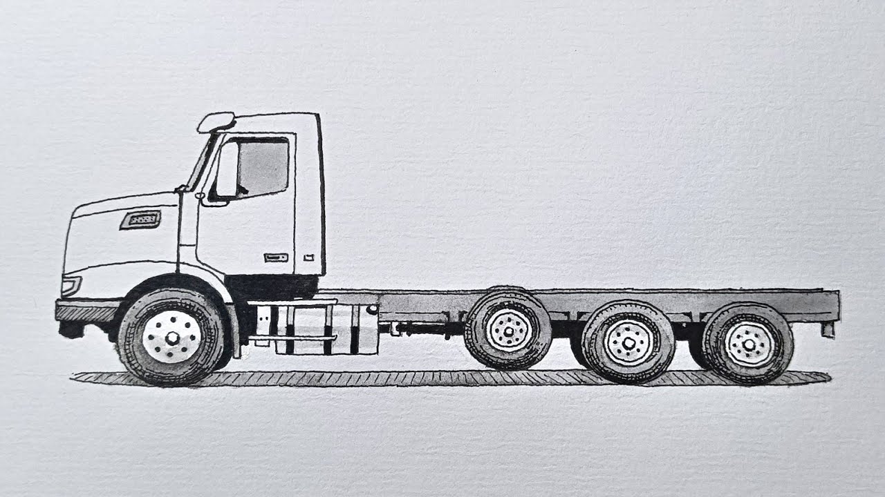 How to draw a Volvo Truck - YouTube