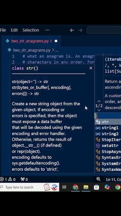 How to check if Two Strings are Anagrams in Python🐍🔥#learnpython #pydev #pythong #pyscript - YouTube