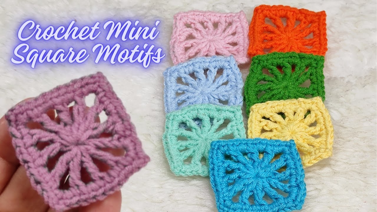 SMALL CROCHET SQUARE MOTIFS | CROCHET SQUARE MOTIFS FOR ABSOLUTE ...