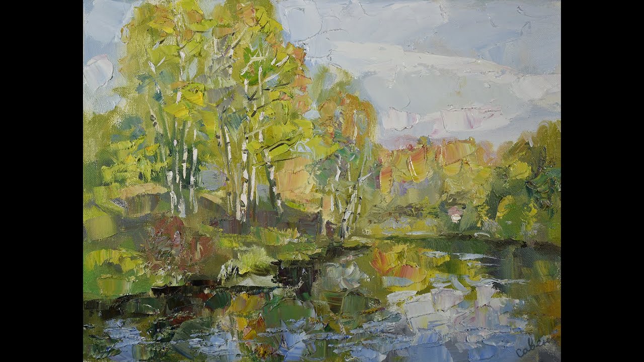 Nature Lake Painting Spring Landscape Original Artwork Impressionism ...