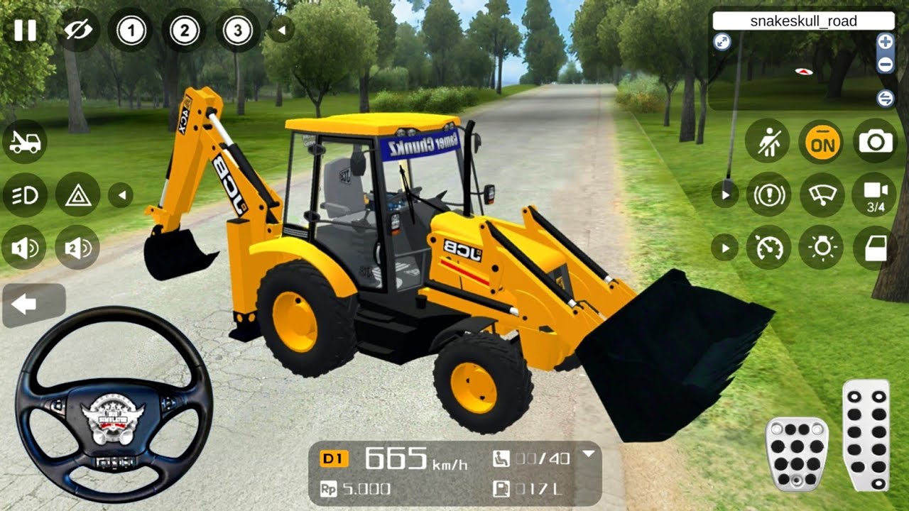 JCB Backhoe Loader Driving ( New Update ) - Bus Simulator Indonesia #40 - Android Gameplay - YouTube