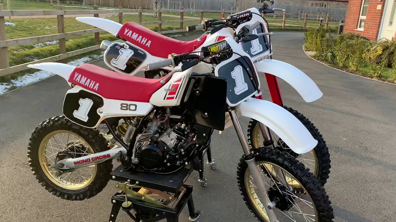 Dad n Lads matching 1983 YZ 125 and YZ80 - YouTube