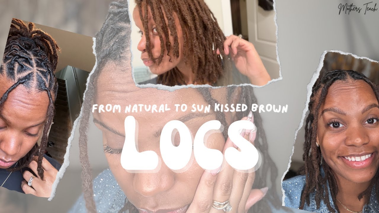 DYING MY LOCS | Dark and lovely sun kissed brown | Loc journey ...