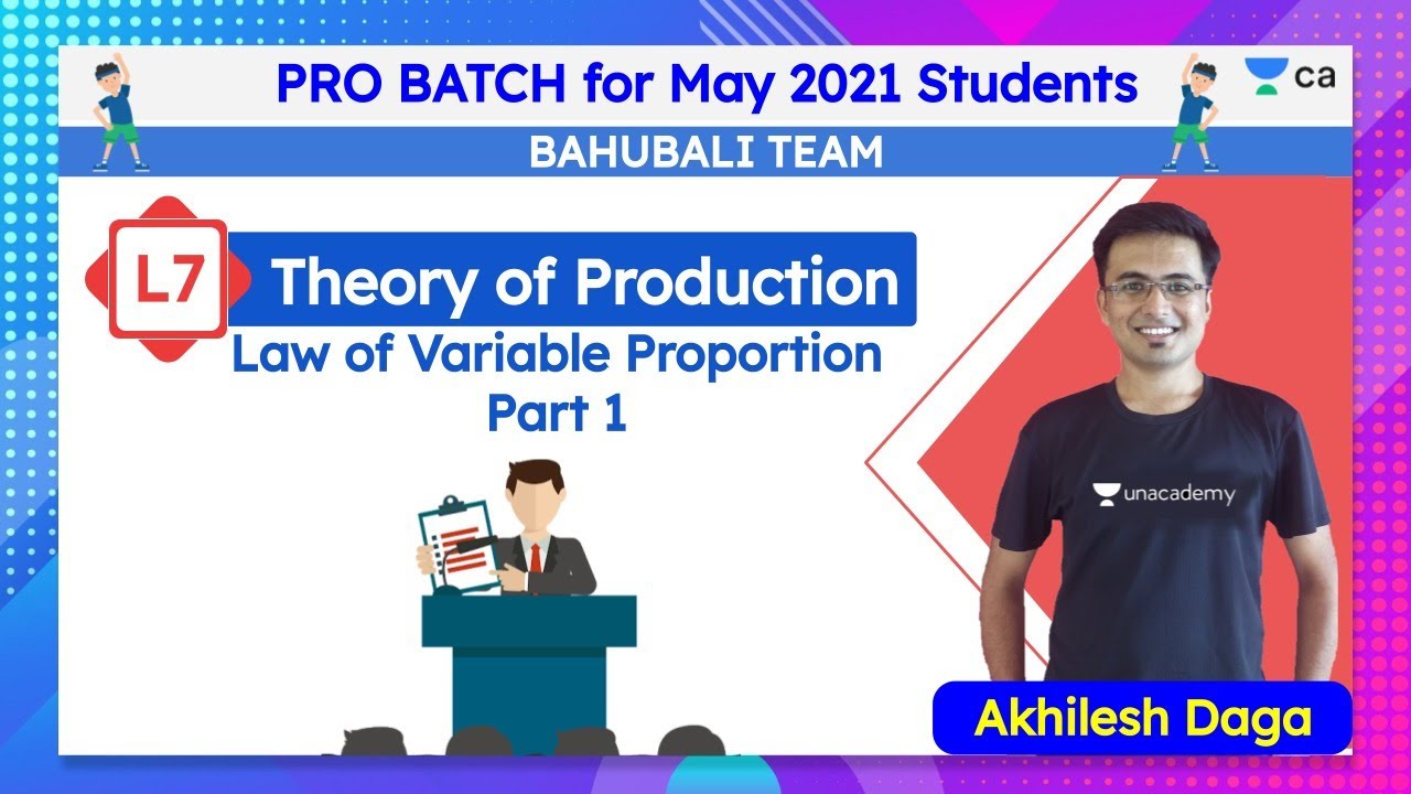 L7 : Theory of Production | Law of Variable Proportion - 1 | CA ...
