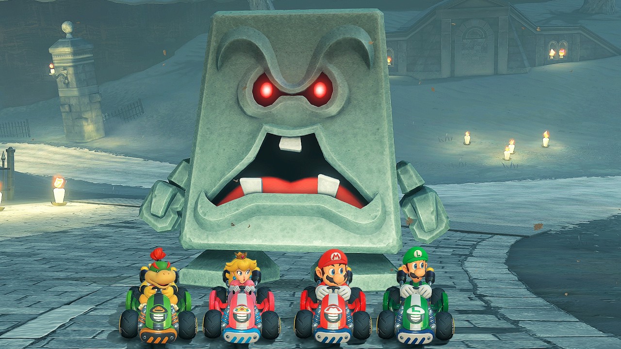 Mario Kart World - All Character get Squashed by Whomp [4K] - YouTube