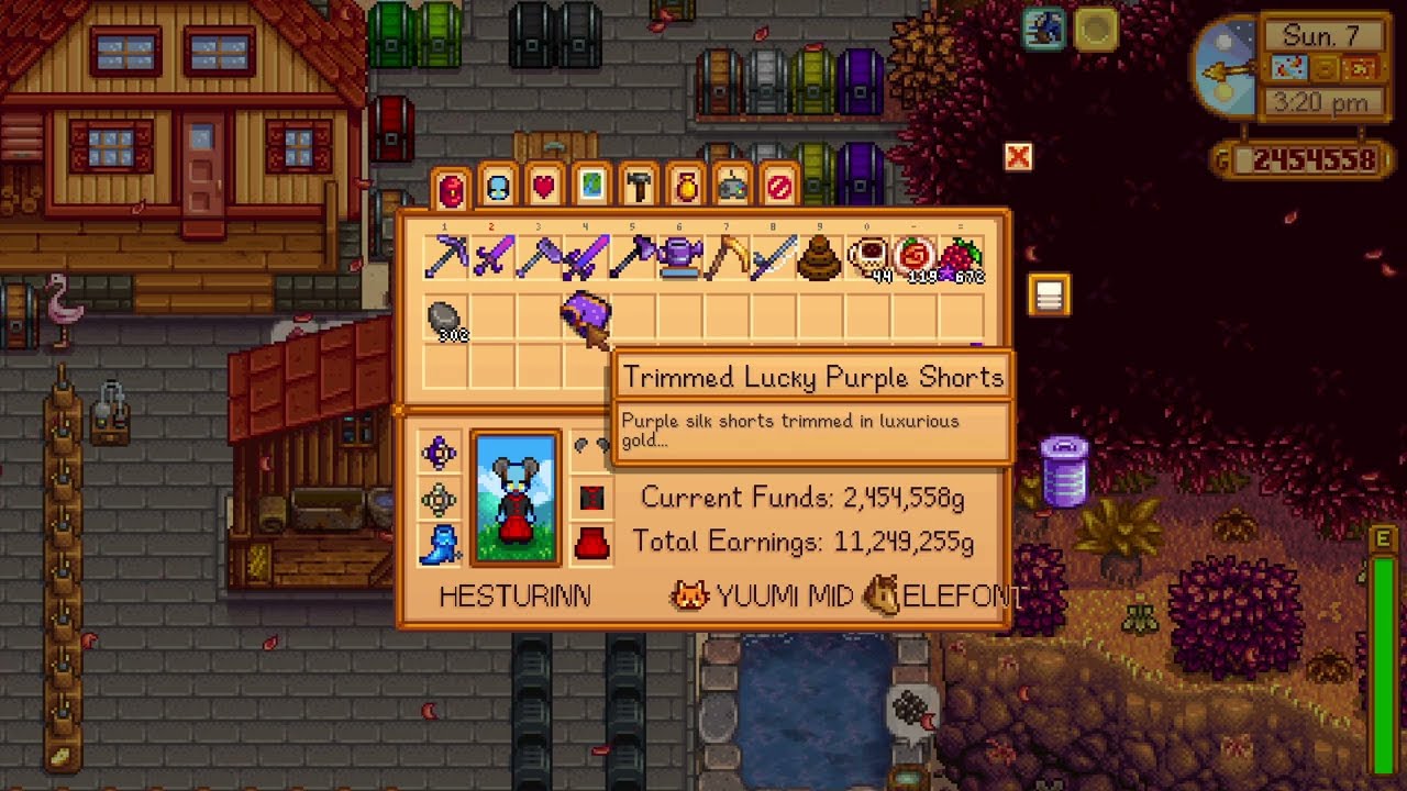 How to get Trimmed Lucky Purple Shorts from a Staircase - Stardew ...