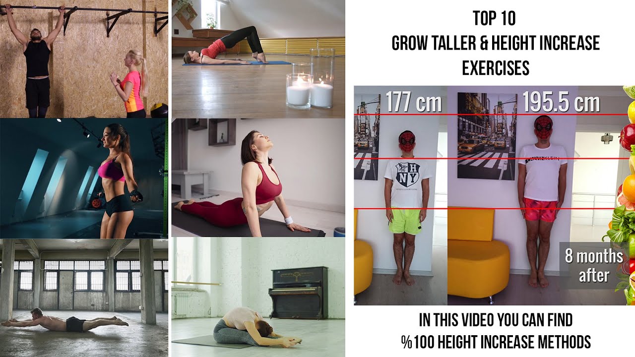Top 10 Grow Taller & Height Increase Exercises | Exact Height Increase ...