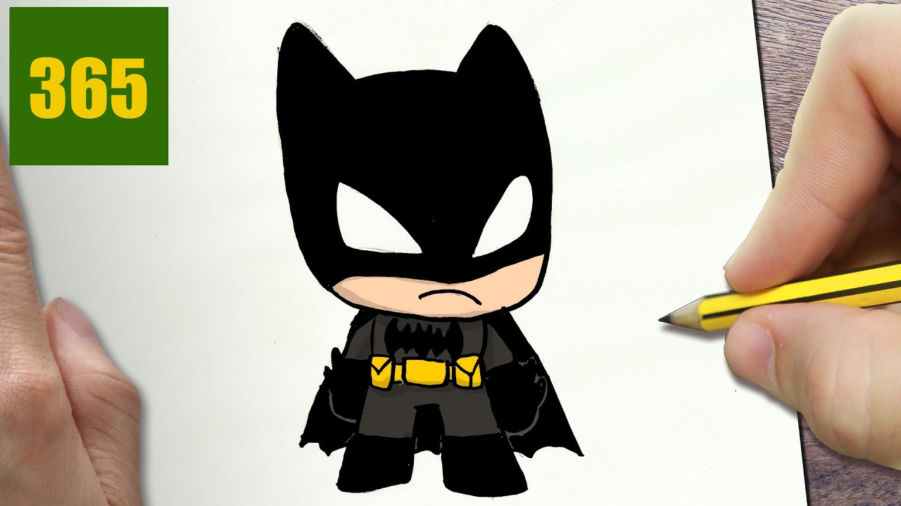 hur man ritar BATMAN KAWAII STEG FÖR STEG - kawaii ritningar lätt - YouTube