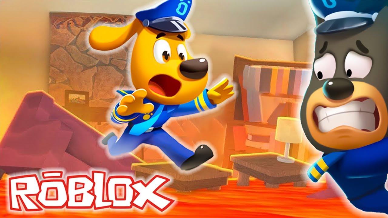 Sheriff Labrador & Dobie trying FLOOR is LAVA in Roblox (Part 2) - YouTube