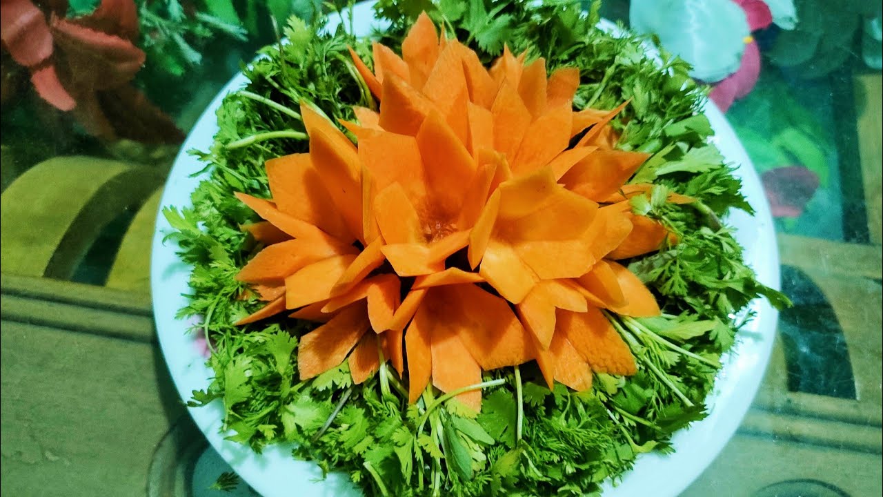 Easy Carrot flower Carving | Beautiful Carrot flower | Simple Carving ...