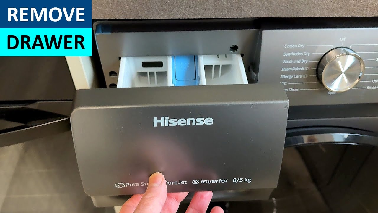 How to remove Dispenser Drawer on Hisense Washing Machine - YouTube