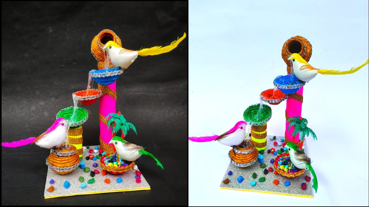 Paper Waterfall Showpiece || How To Make Beautiful Waterfall || Best ...