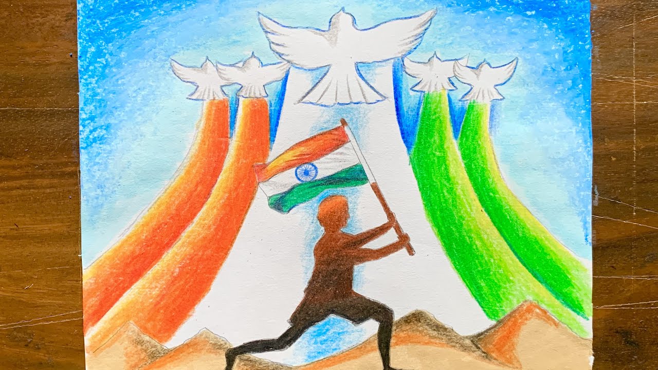 How to Draw Indian Independence Day Drawing || 15 August Indian ...