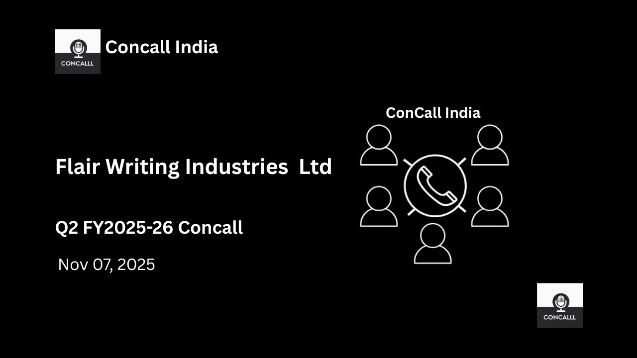 Flair Writing Industries Ltd Q2 FY2025-26 Concall - YouTube