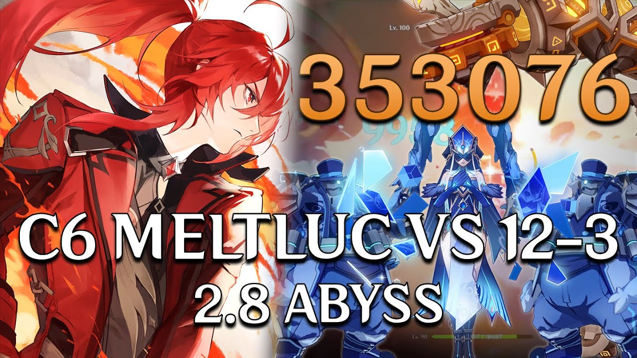 C6 DILUC MELT FEAT. KAEYA VS 12-3 IN 2.8 ABYSS (32 SEC CLEAR) - YouTube