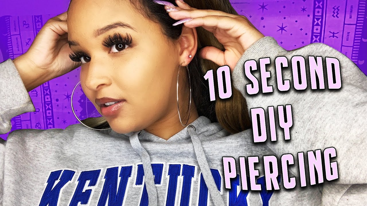 DIY QUICK & EASY AT HOME PIERCING - YouTube