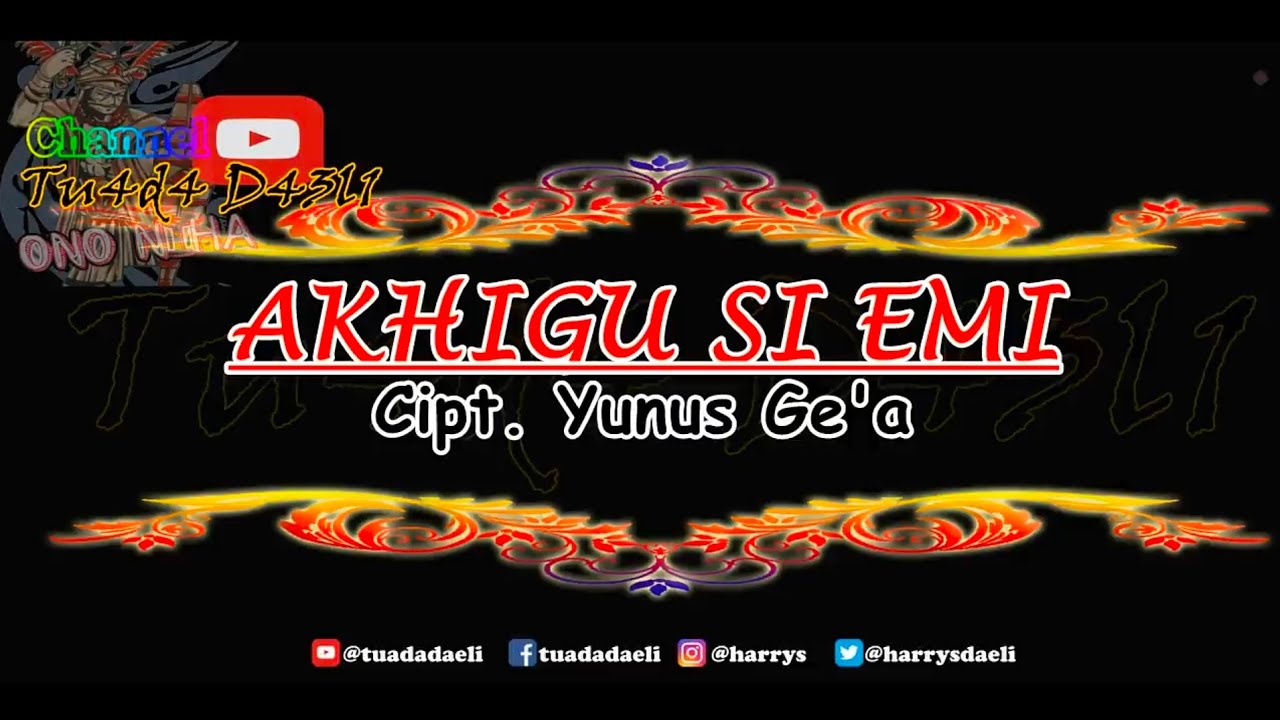 Karaoke_Akhigu Si Emi_Yunus Gea_S'nada Trio - YouTube