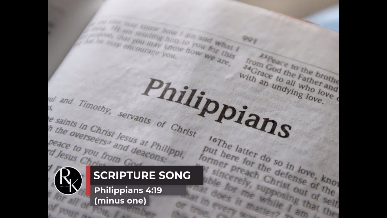 Scripture Song Philippians 4:19 minus one / accompaniment / sing along ...