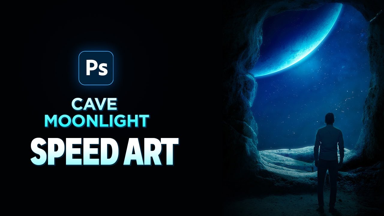 Create a Cave Moonlight in Photoshop | Photo Manipulation - YouTube
