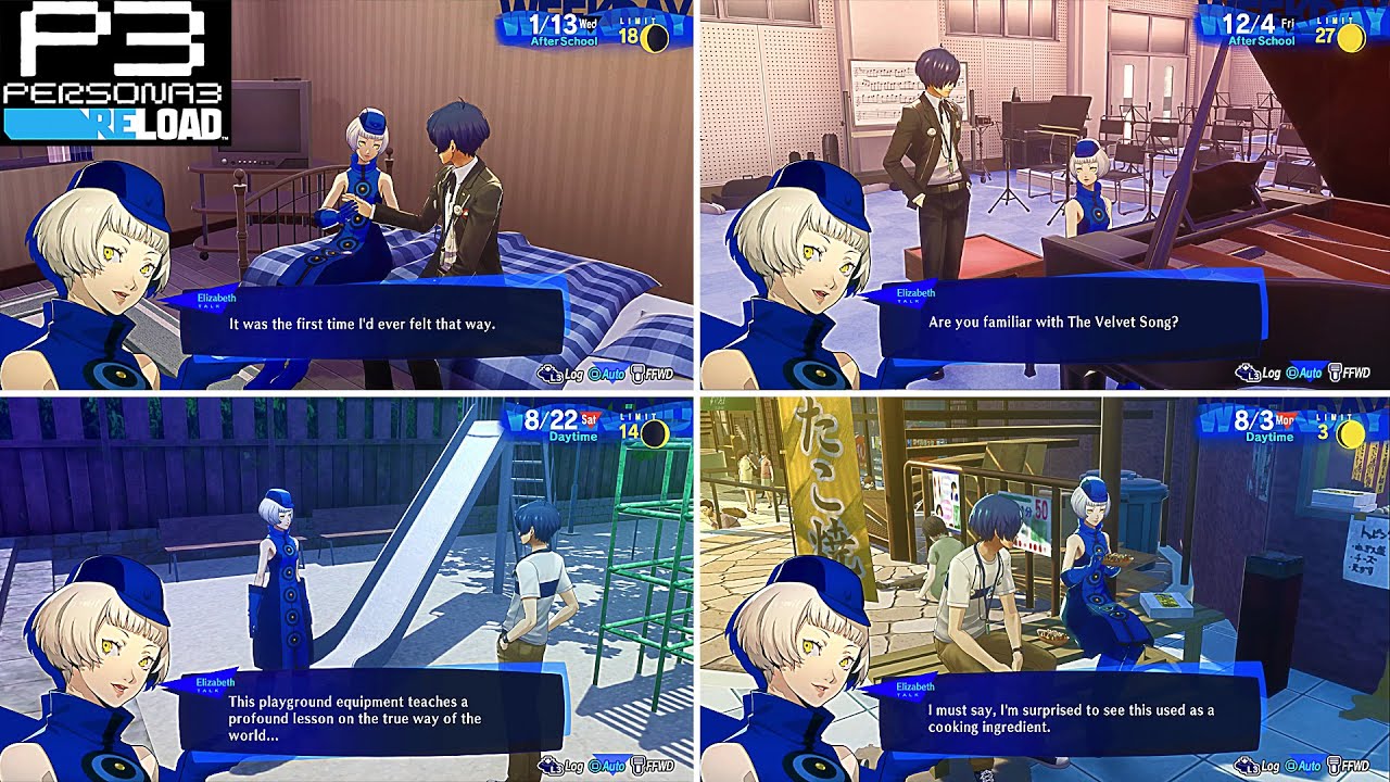All Elizabeth Dates - Persona 3 Reload - YouTube