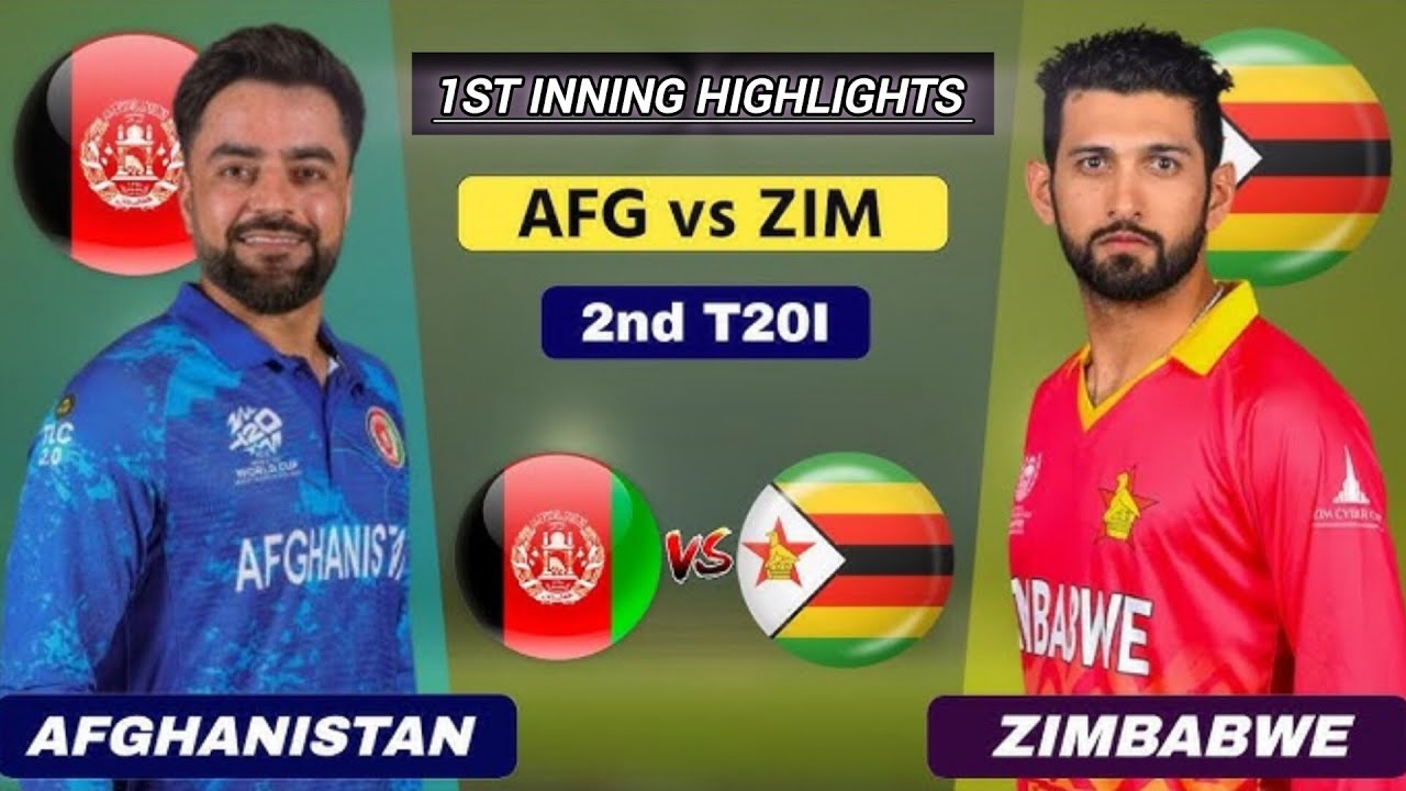 afg v zim 2nd t20 ist innings highlights 2024 - YouTube