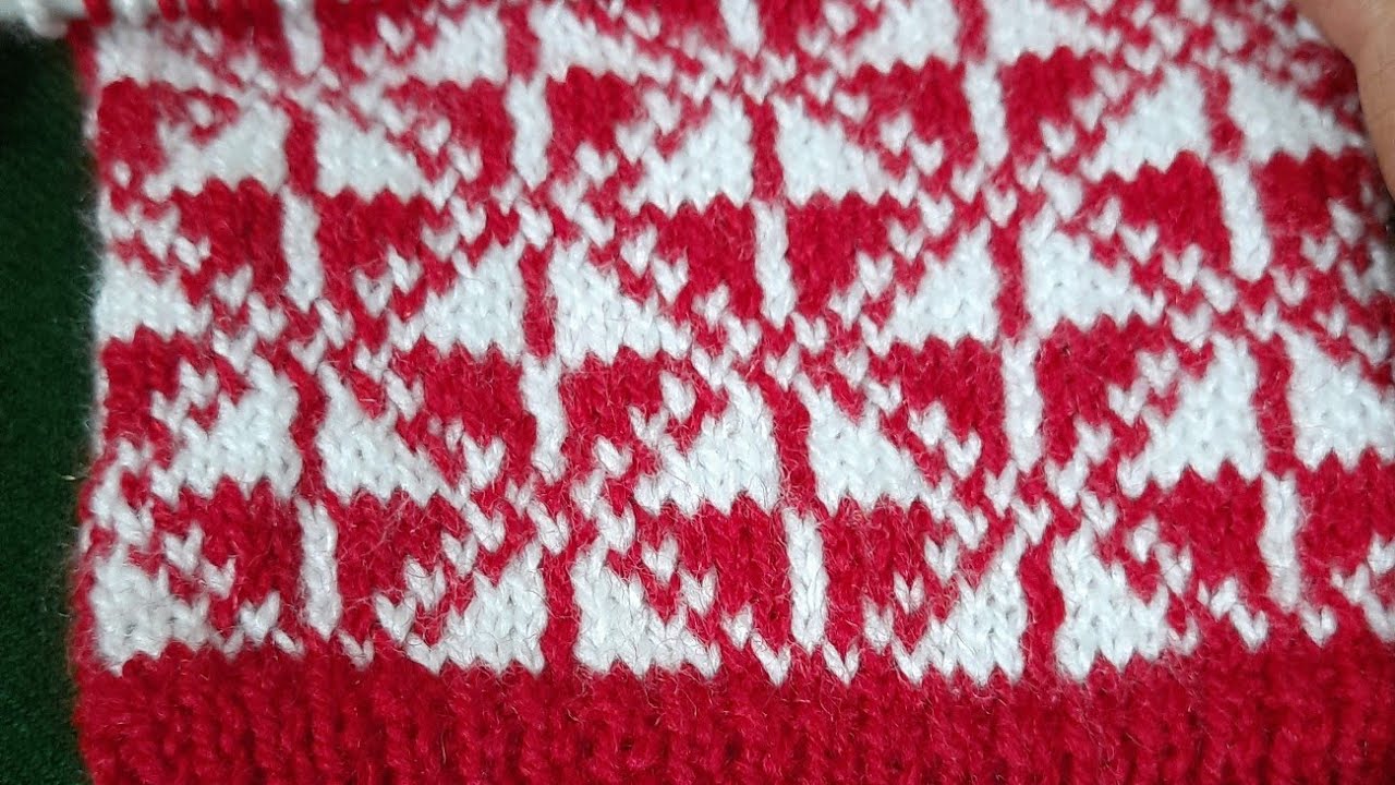 Two colour pattern for sweater - YouTube
