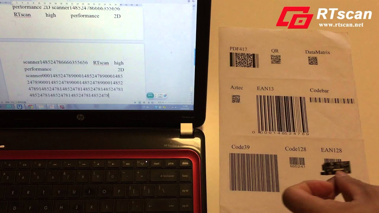 RT203 Mini Barcode Scanner Module Read QR Code DatamatrixPDF417 Aztec ...
