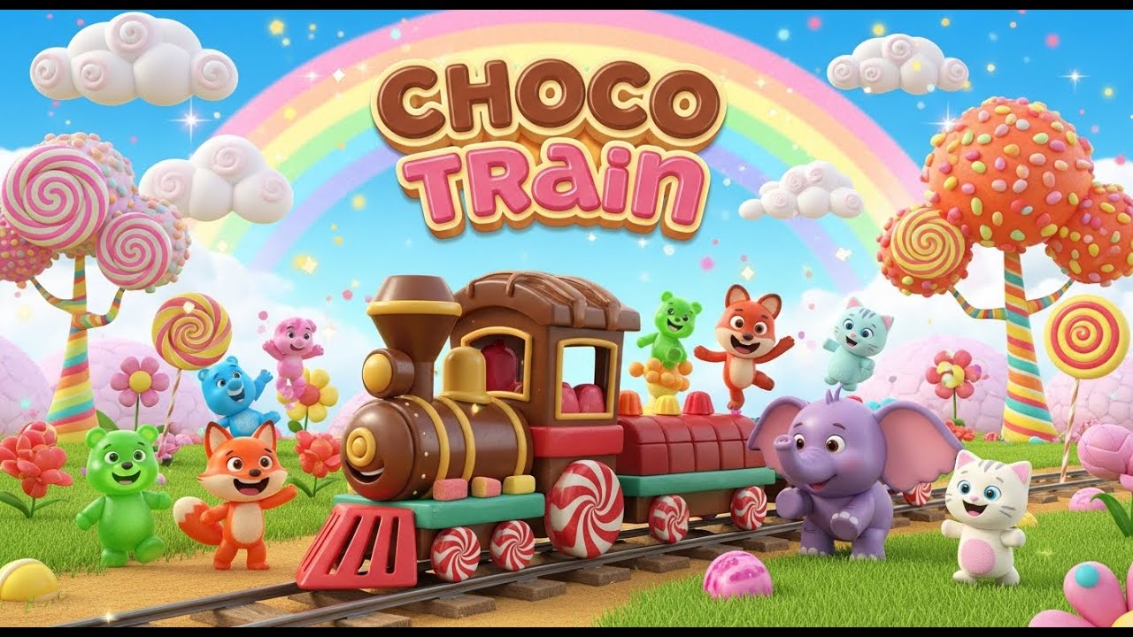Choco Train Kids Song 🚂🍭 Jelly Bears, Gummy Fox & Chocolate Fun - YouTube