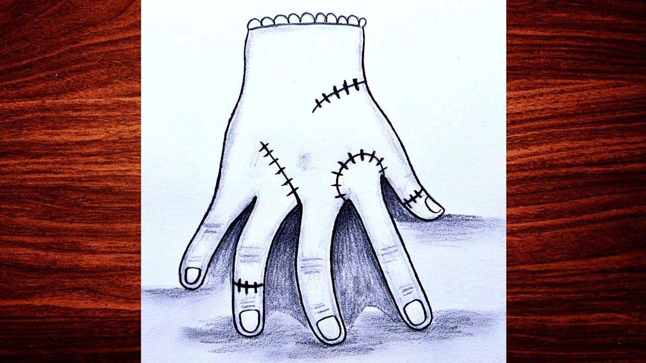 Cómo dibujar a DEDOS Merlina- Wednesday Addams/ Personaje de serie de ...