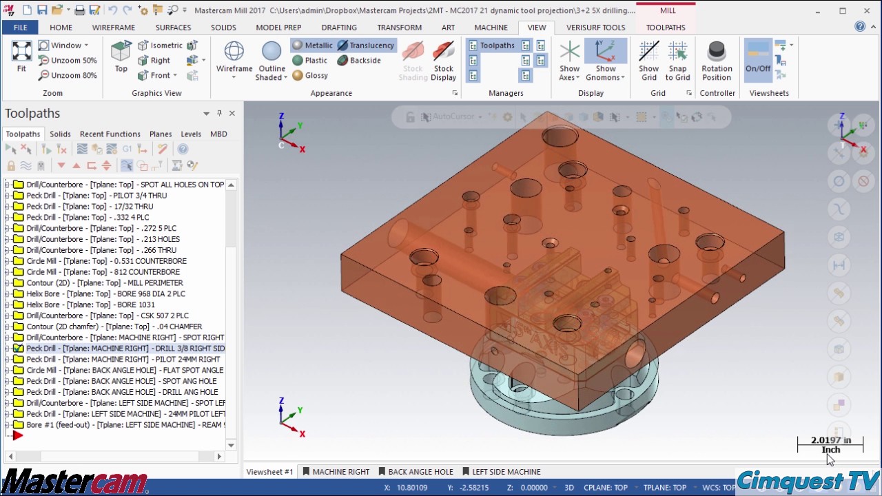 Dynamic Tool Projection – Mastercam 2017 - YouTube